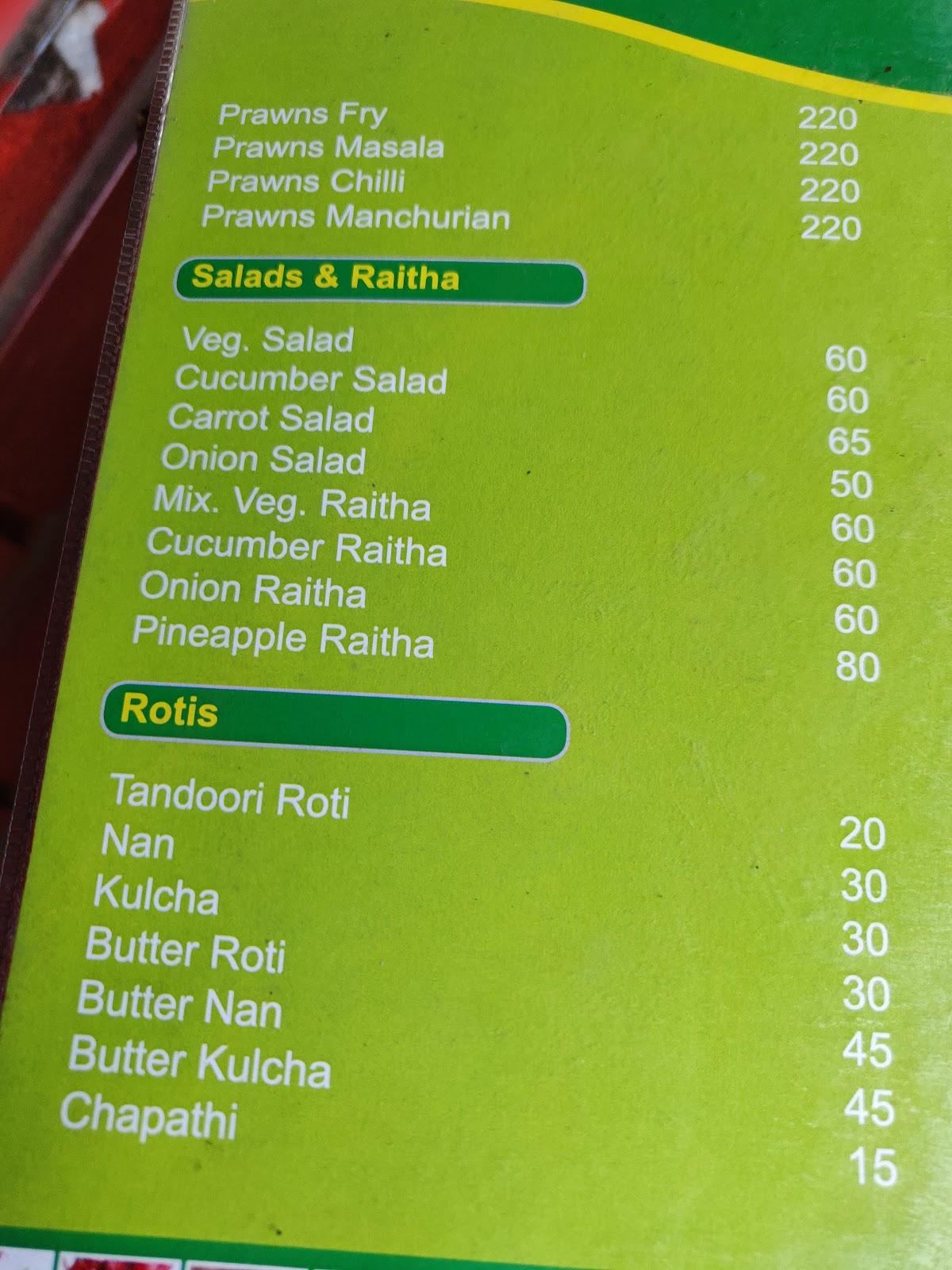 Menu at E Foods Restaurant, Bengaluru, 8/B