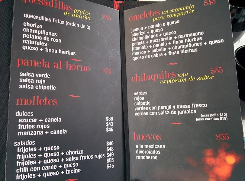 Menu at La Mata Tinta cafeteria, Tlaquepaque, C. Juárez 145-interior 13