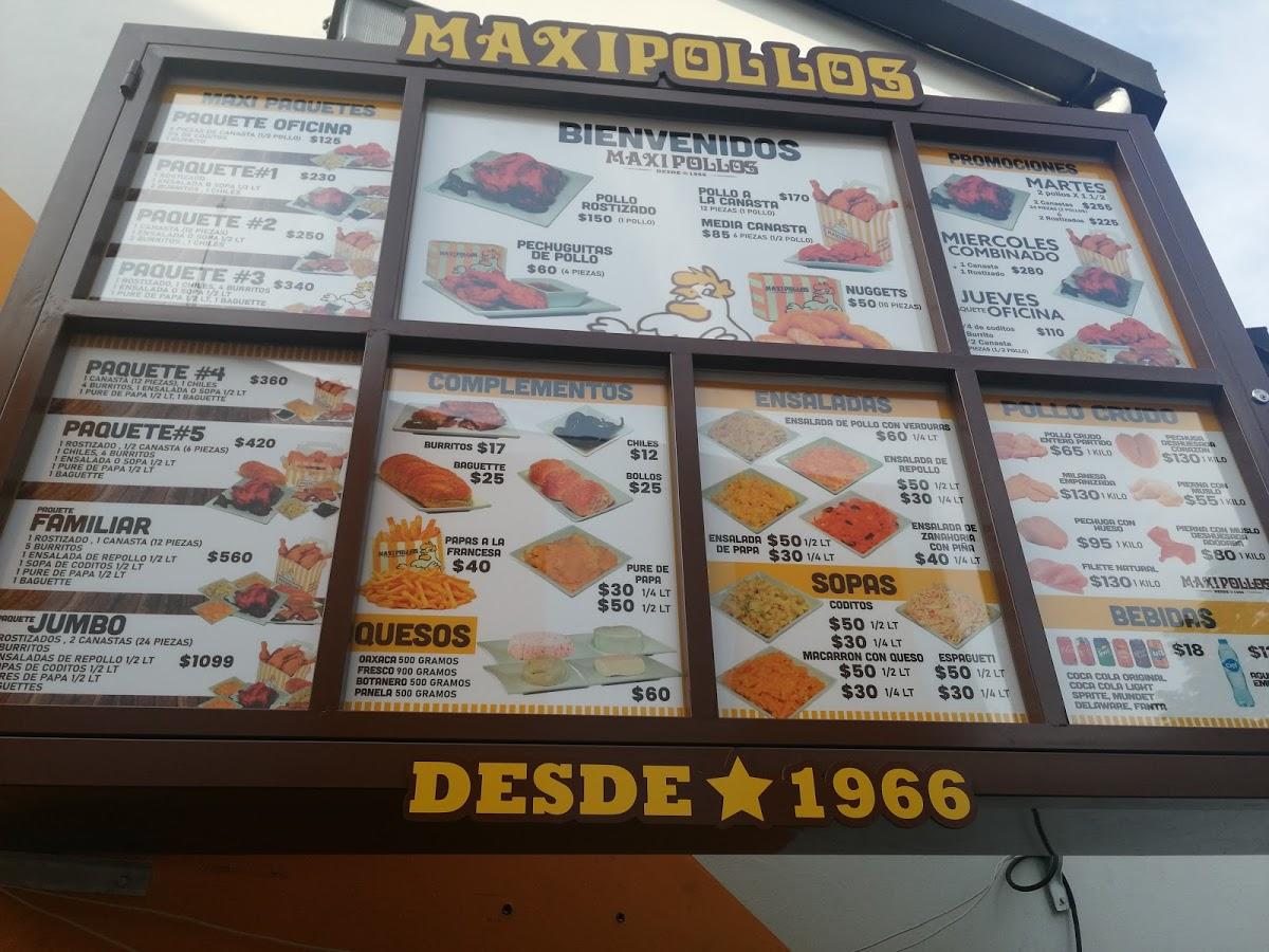 Menu at Maxi Pollos Divisoria restaurant, Tampico, Carr. Tampico Mante 2109