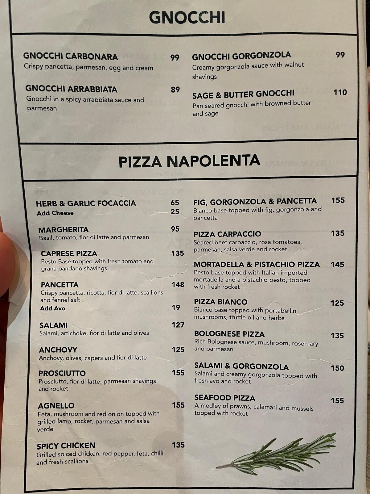 Menu at Nolio Italian Bistro restaurant, Port Elizabeth