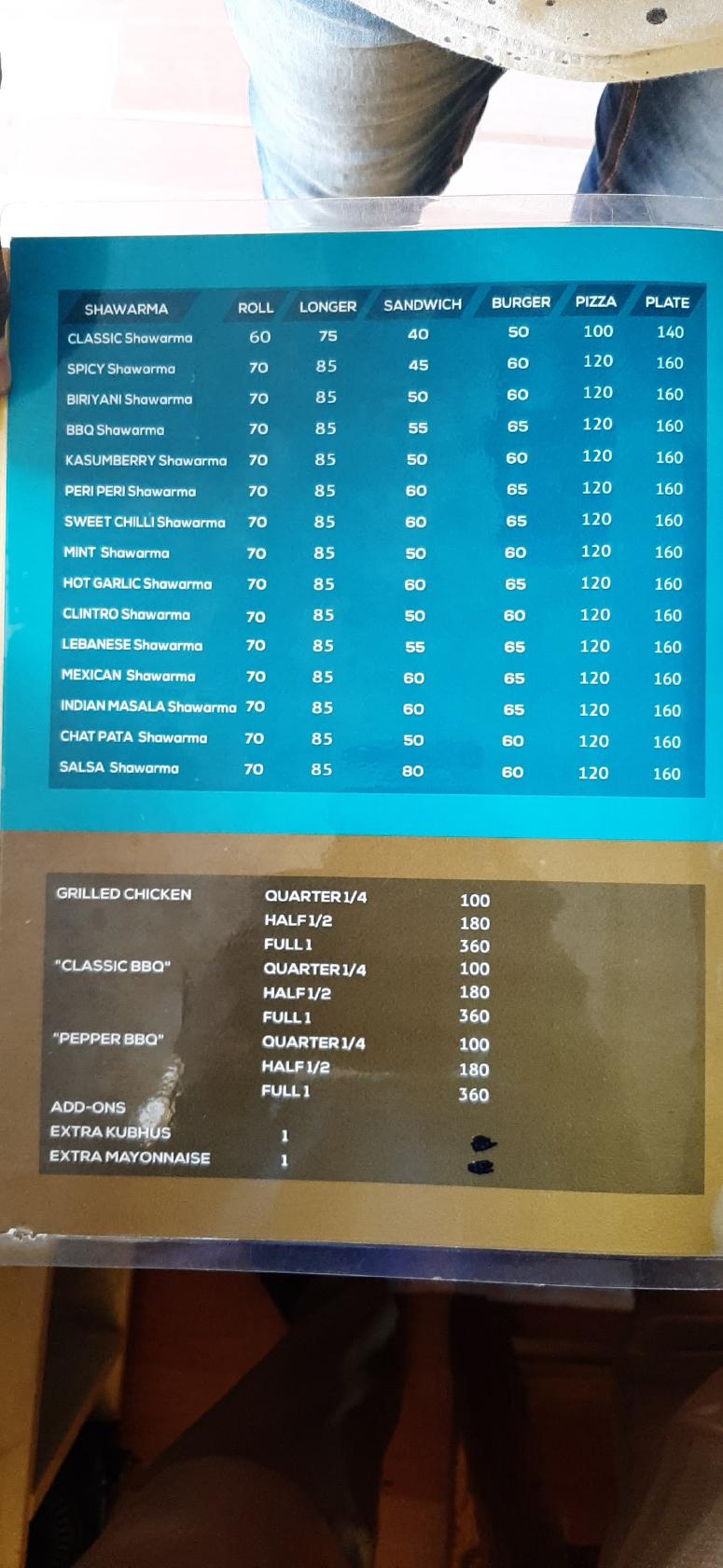 Menu at Zwarma Restaurant - The Shawarma Makers.Best Restaurant in ...