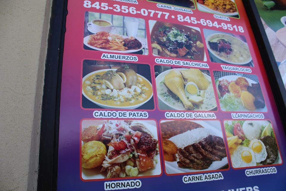 Menu at El Rincon Ecuatoriano Restaurant, Spring Valley