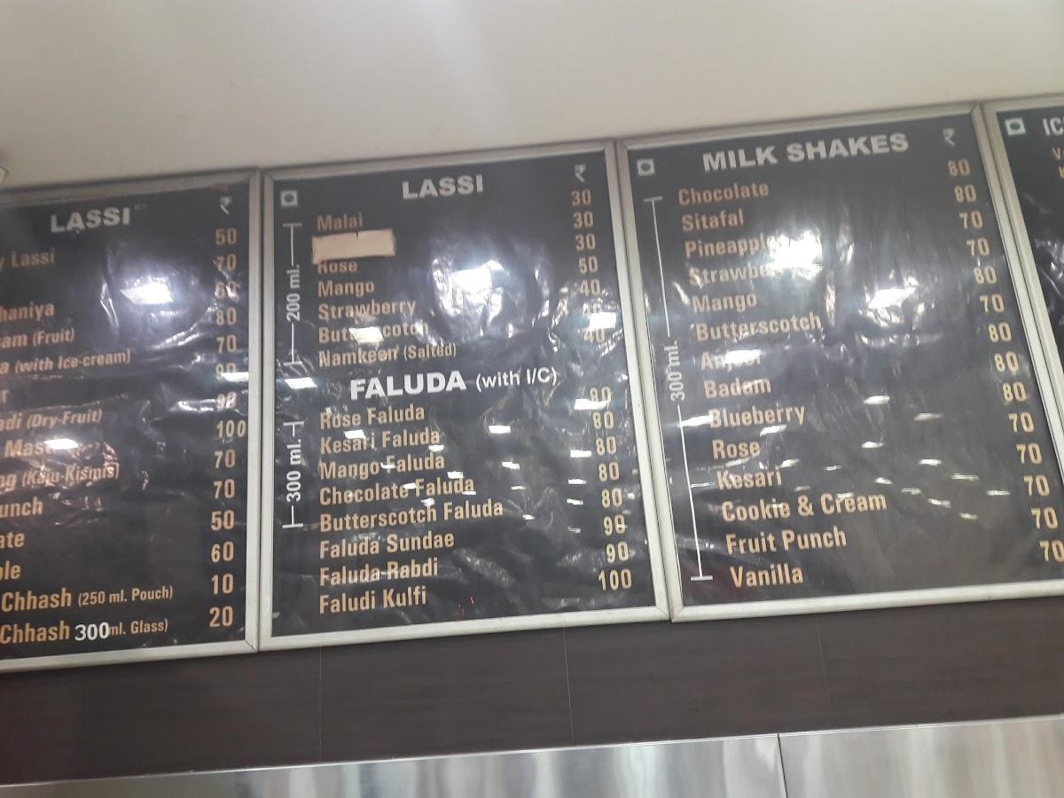 Menu at Farki (Delhi Darwaja), Ahmedabad, Outside Delhi Gate