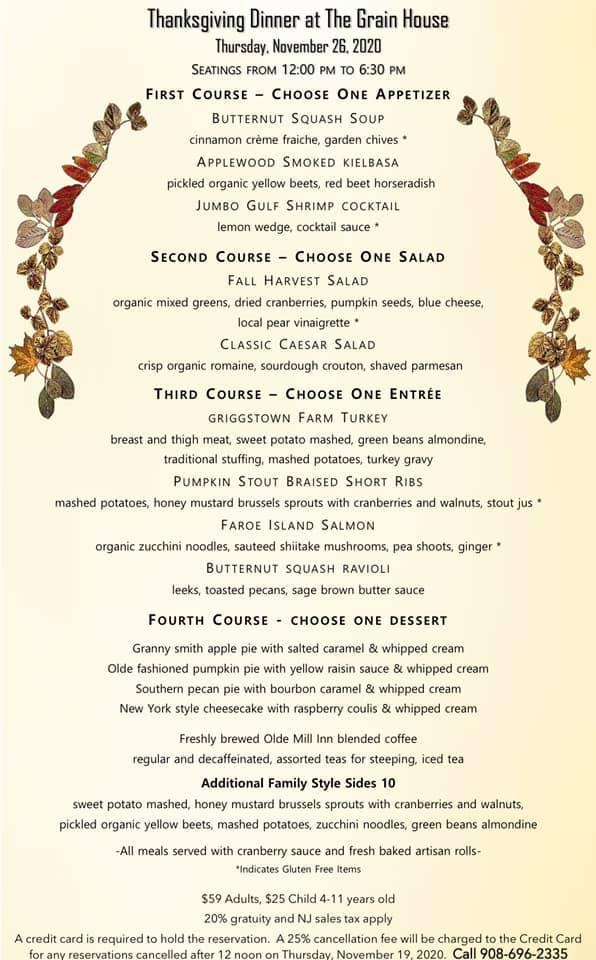 Menu at Grain House pub & bar, Bernards