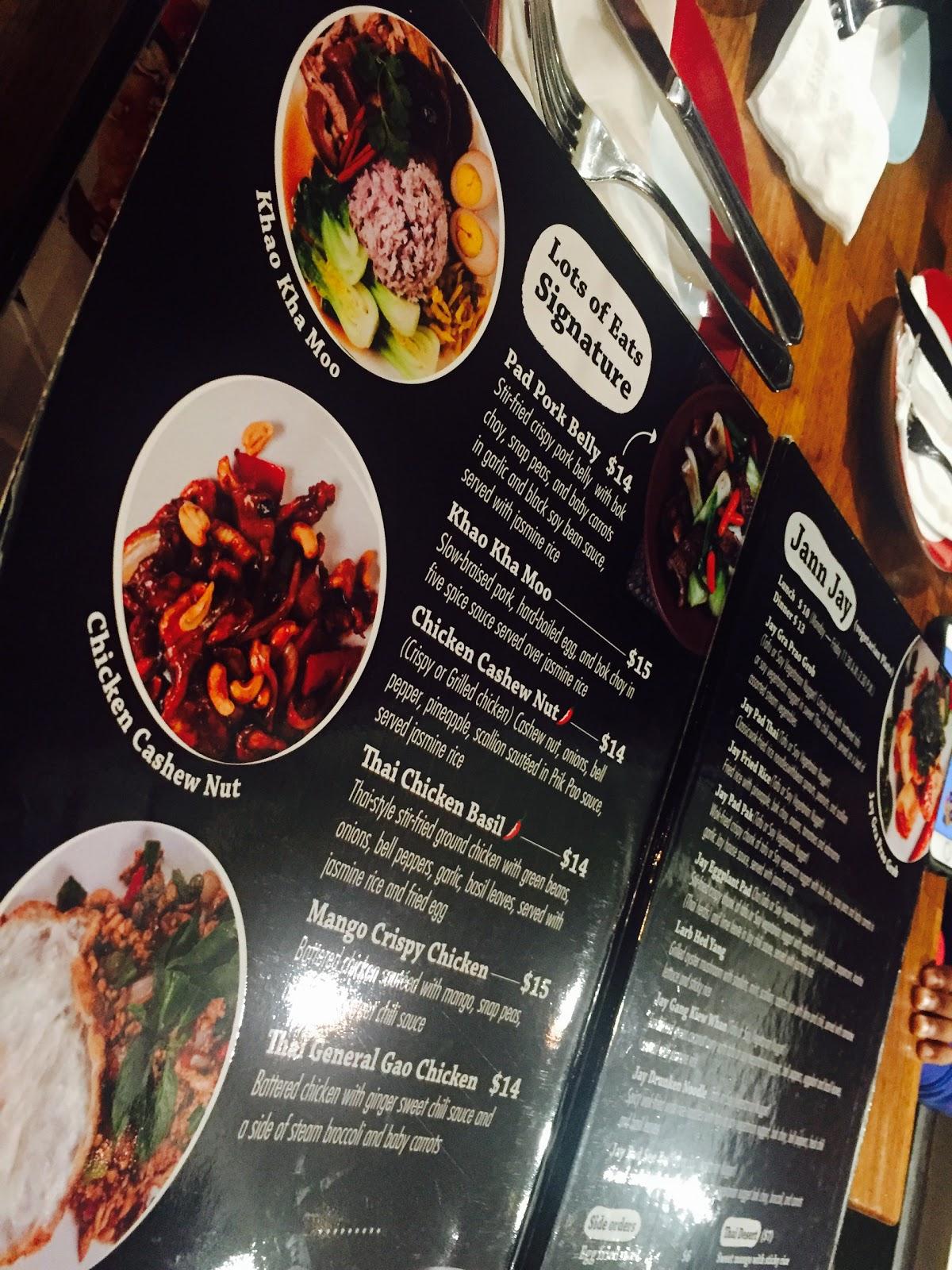 Menu at Lots of Eats Thai Kitchen restaurant, North Andover