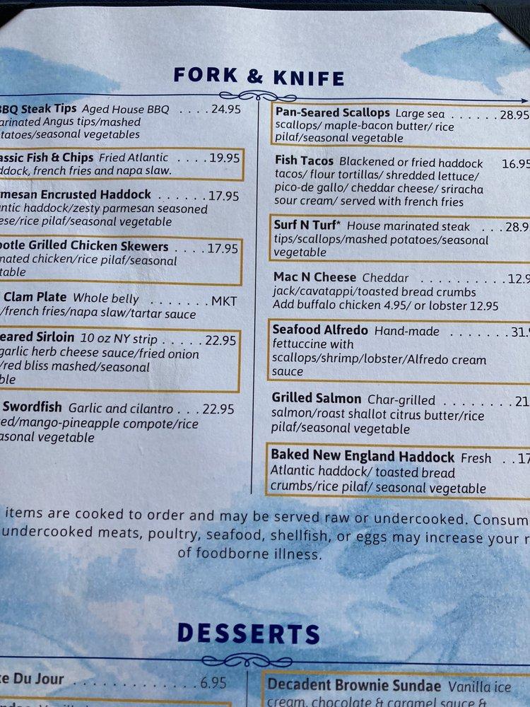 Menu at Portside Waterfront Kitchen & Bar, Salisbury