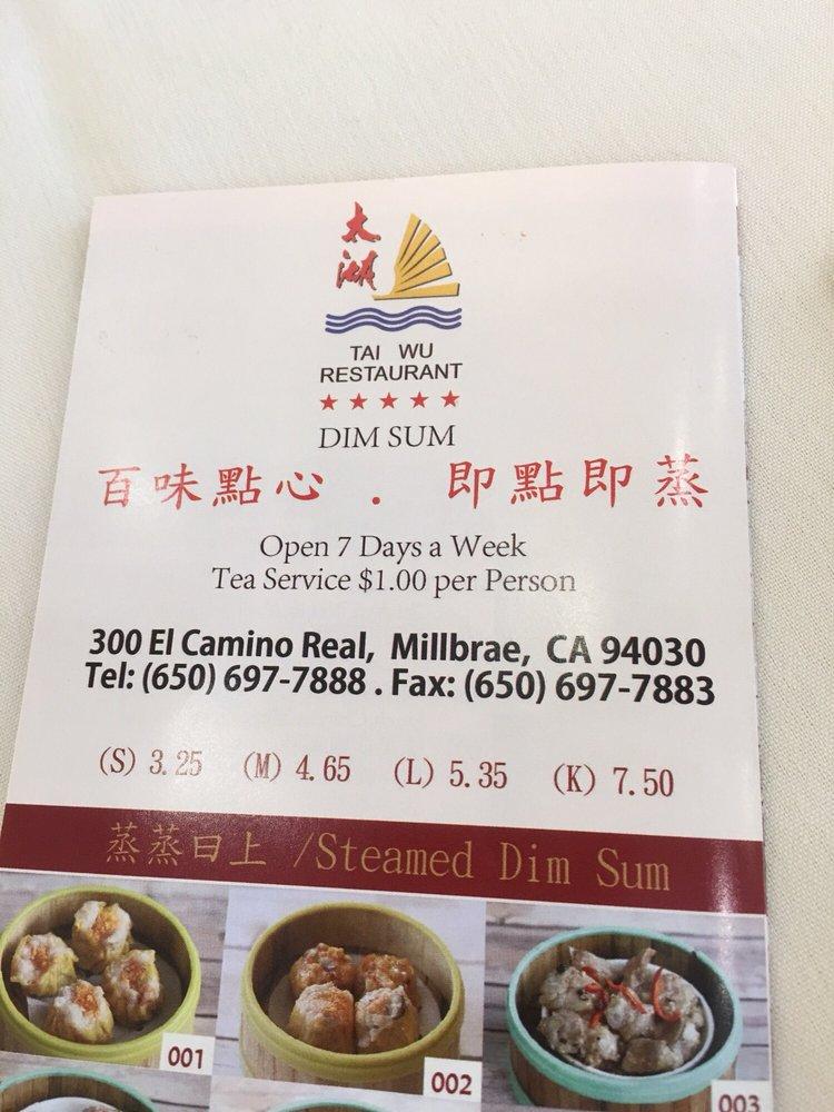 Carta del restaurante Tai Wu, Millbrae