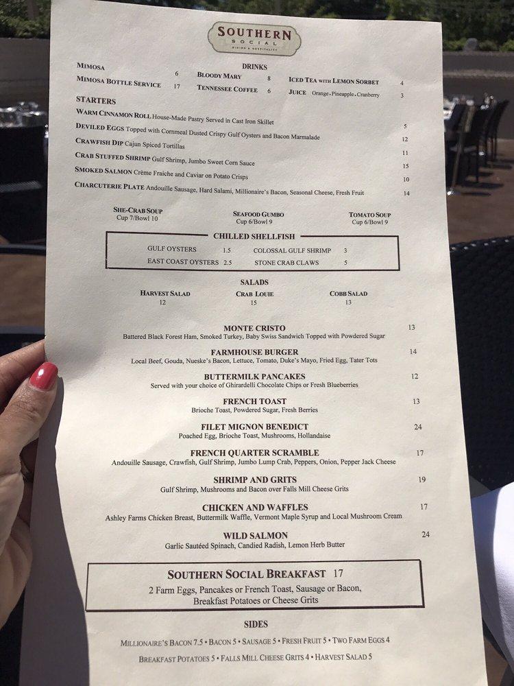 Menu at Southern Social pub & bar, Germantown, S Germantown Rd