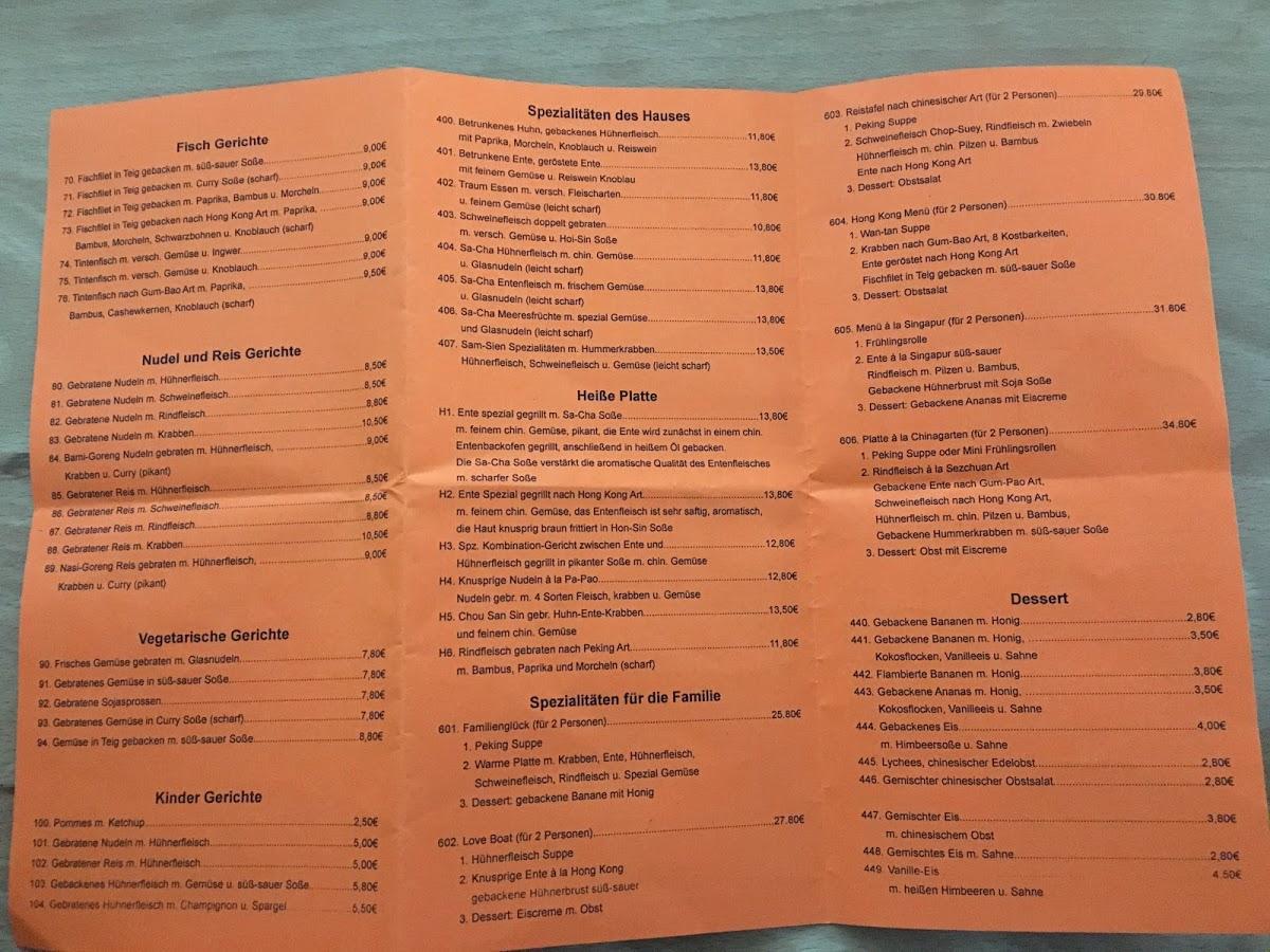 Menu at China Restaurant Hong Kong, Heubach