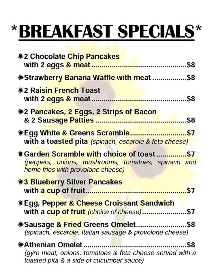 Menu at Chuck Tanners Restaurant, New Castle