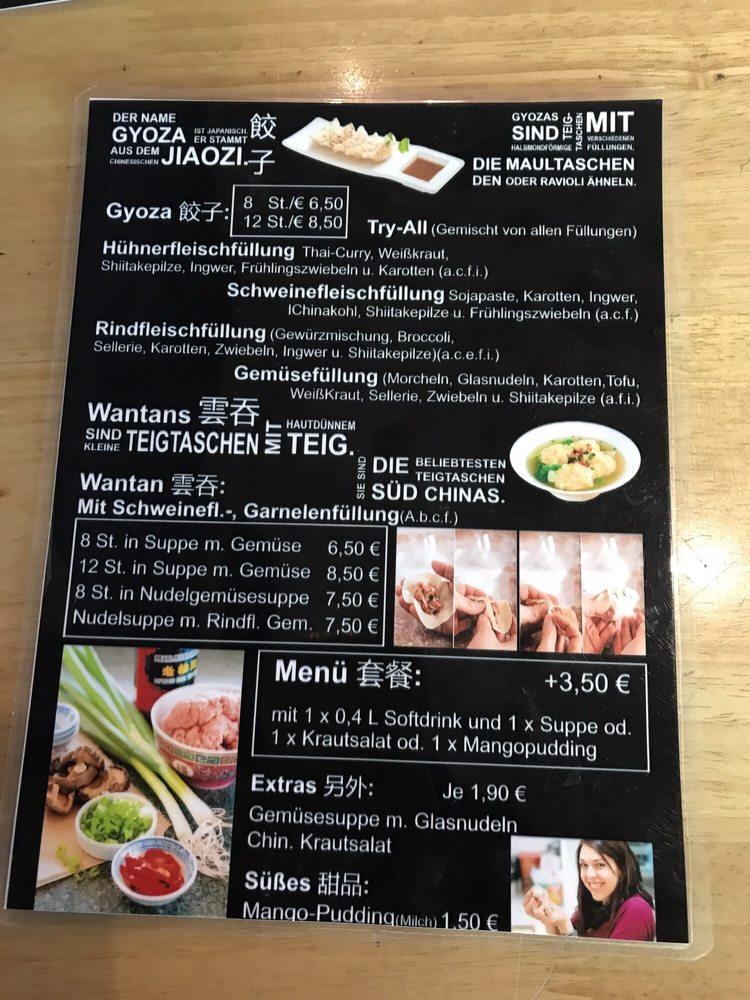 Menu at Gyoza Bar, Munich