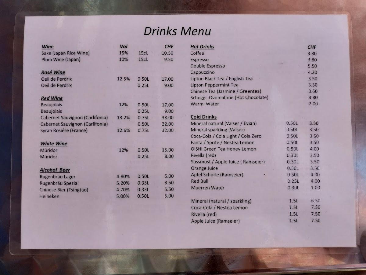 Menu da Tham Restaurant, Lauterbrunnen, Rouft 1067A