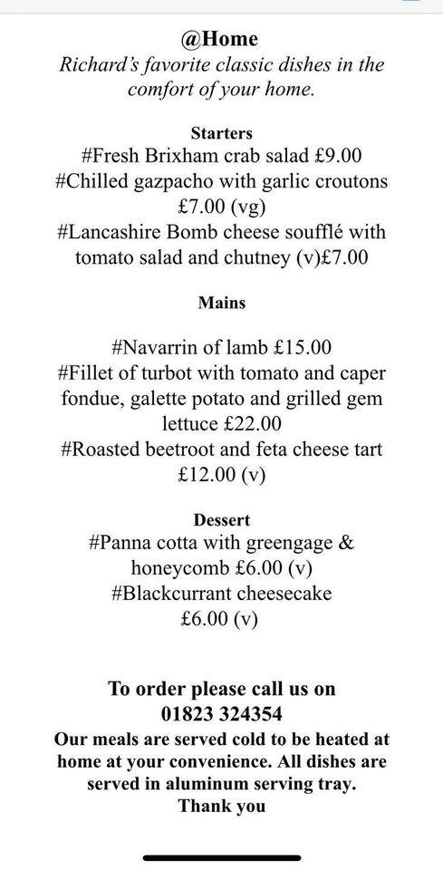 Menu at Augustus Restaurant, Taunton