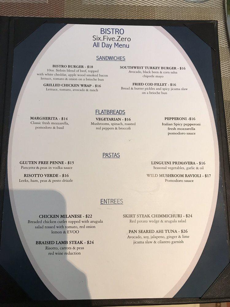 Menu at Bistro Six Five Zero pub & bar, Hasbrouck Heights