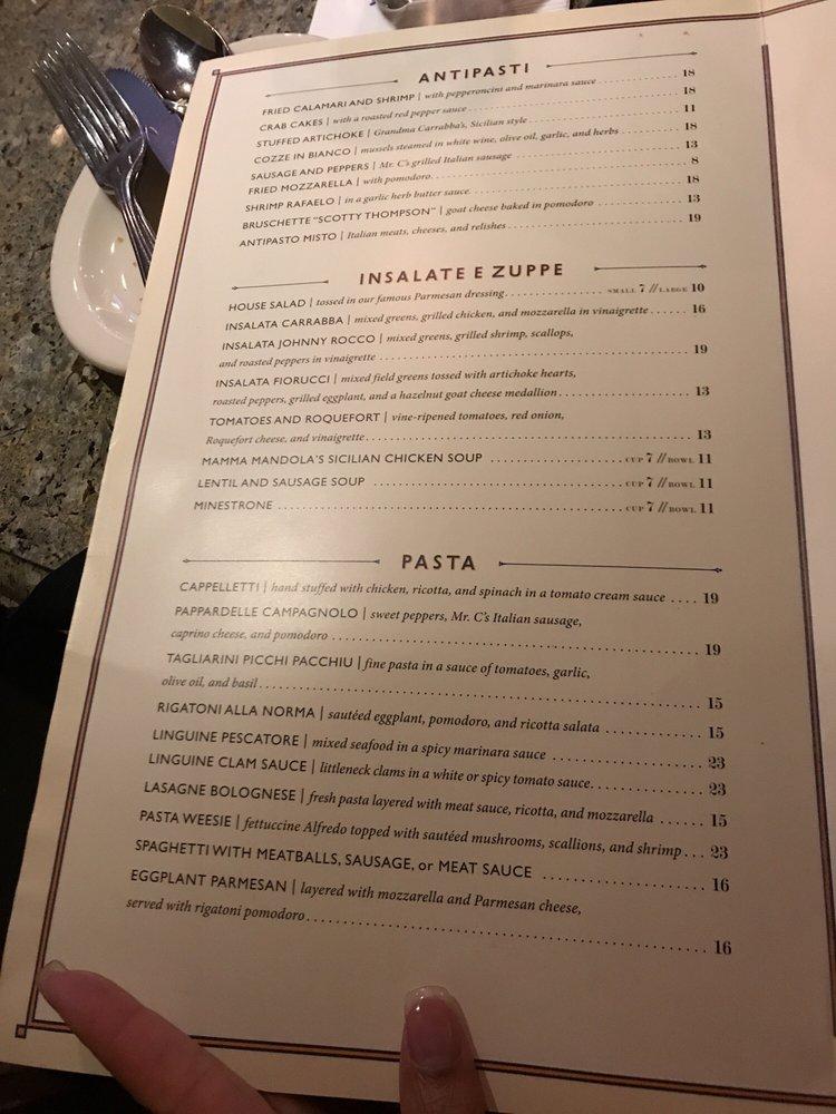 Menu at Carrabba's - The Original On Kirby pub & bar, Houston, Kirby Dr