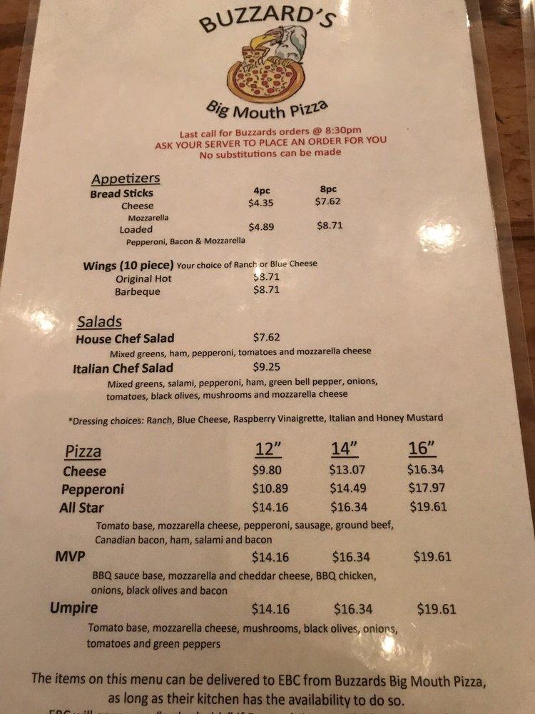 Menu at Elizabeth Brewing Company pub & bar, Elizabeth
