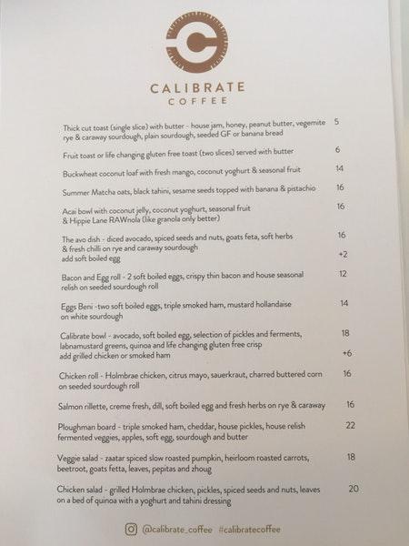 Menu at Calibrate Coffee - Roseville Specialty Coffee cafe, Roseville