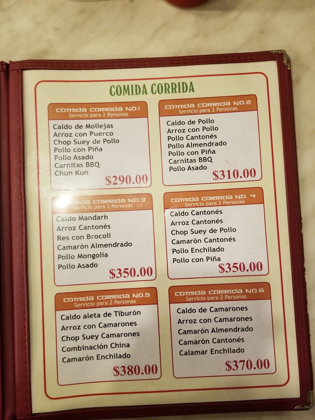 Carta del restaurante Food Village, Tijuana