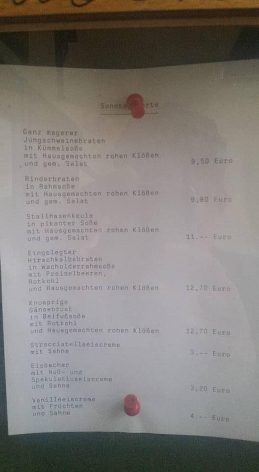 Speisekarte von Landgasthof Zur Else restaurant, Meeder
