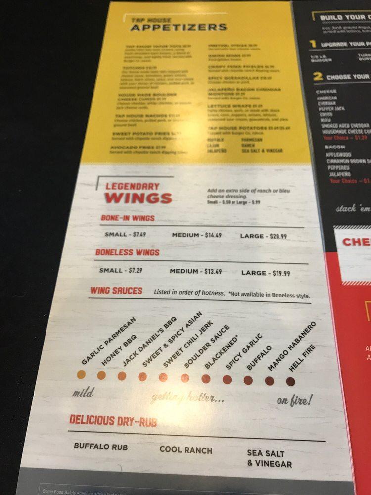 Menu at Boulder Tap House pub & bar, St. Cloud