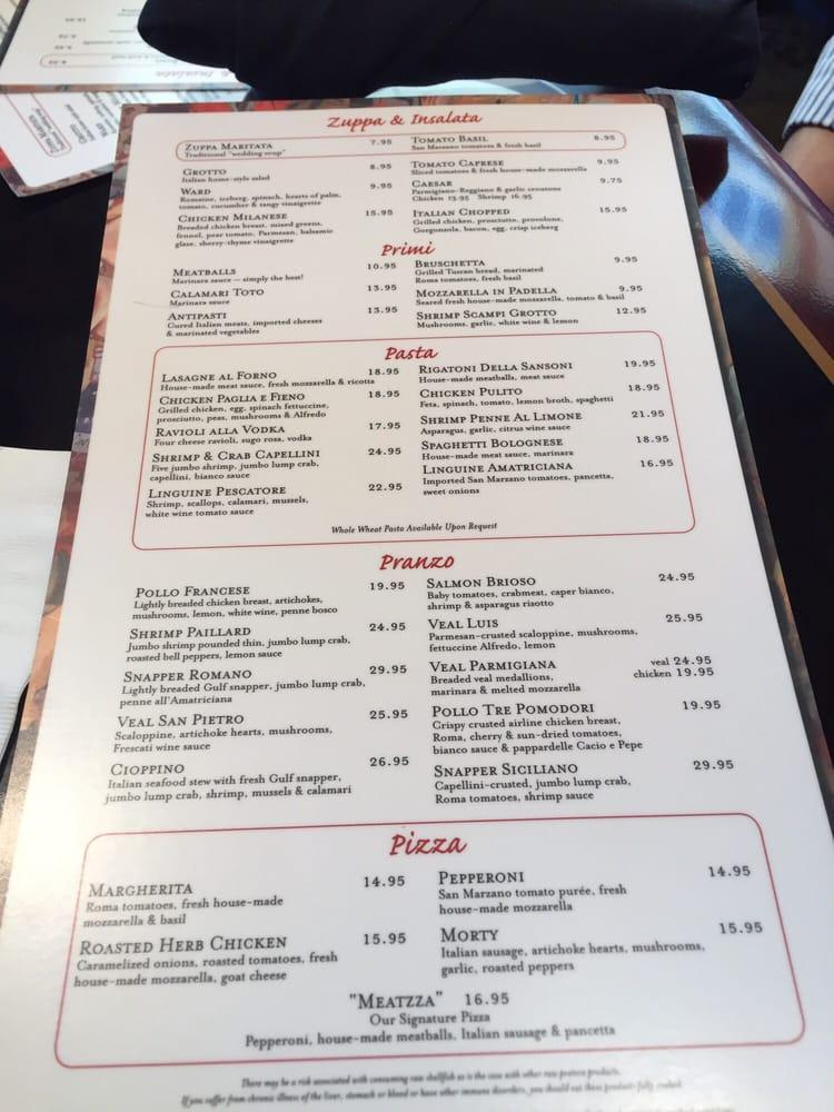 Menu at Grotto Ristorante pizzeria, Lake Charles, Golden Nugget Blvd