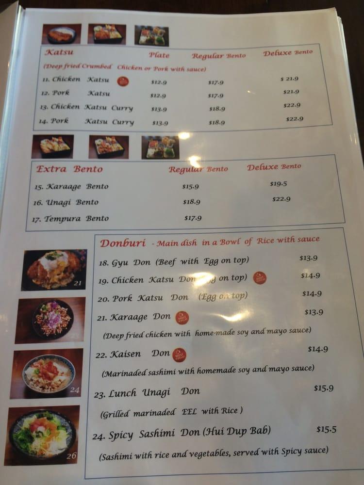 Menu at Moeru Japanese Restaurant (Welcome to call and order takeaway ...