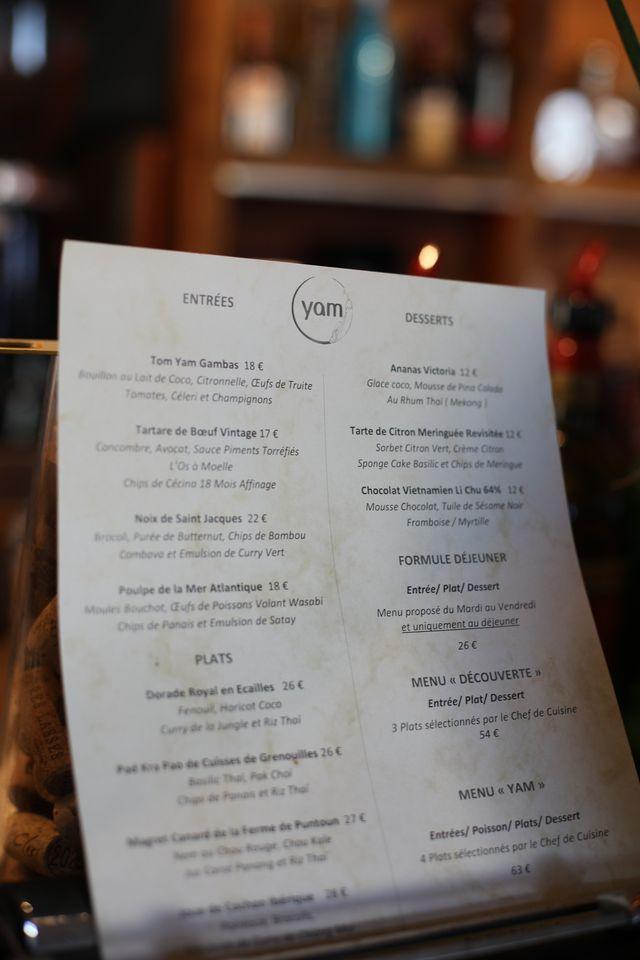 Menu at Restaurant Yam, Saint-Louis, 4 Rue d'Altkirch