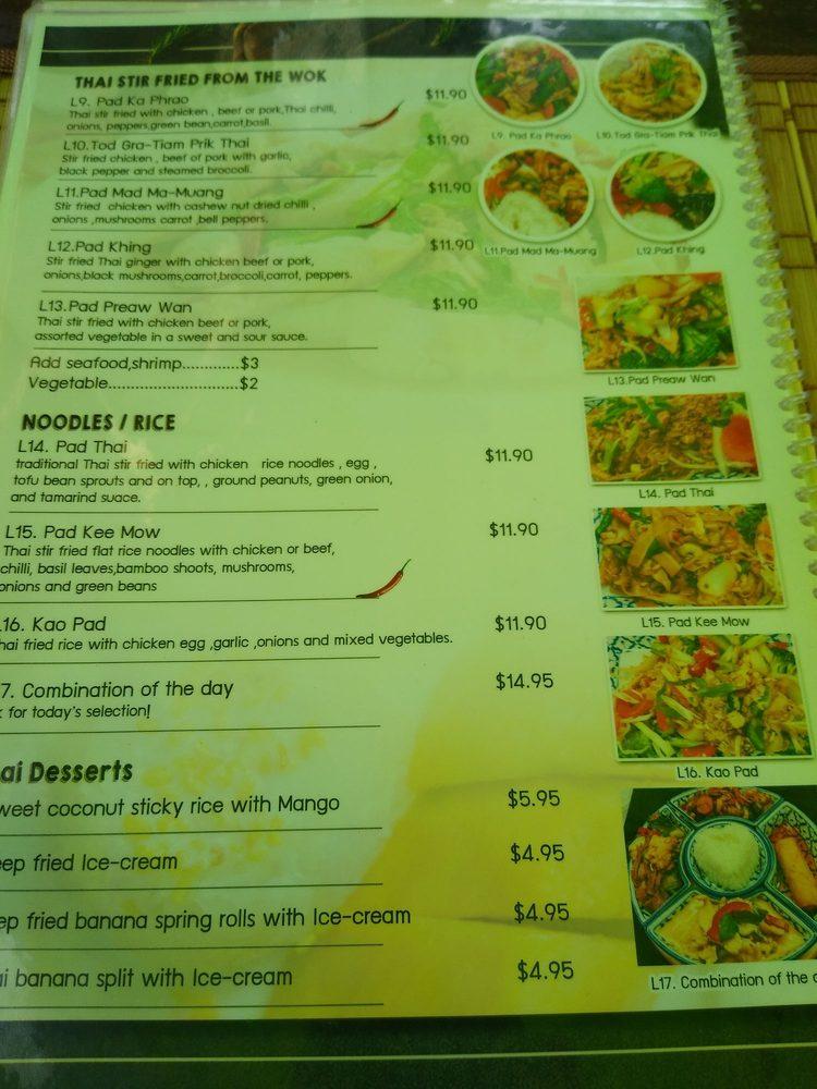 Menu at Thum's Kitchen restaurant, Cornwall