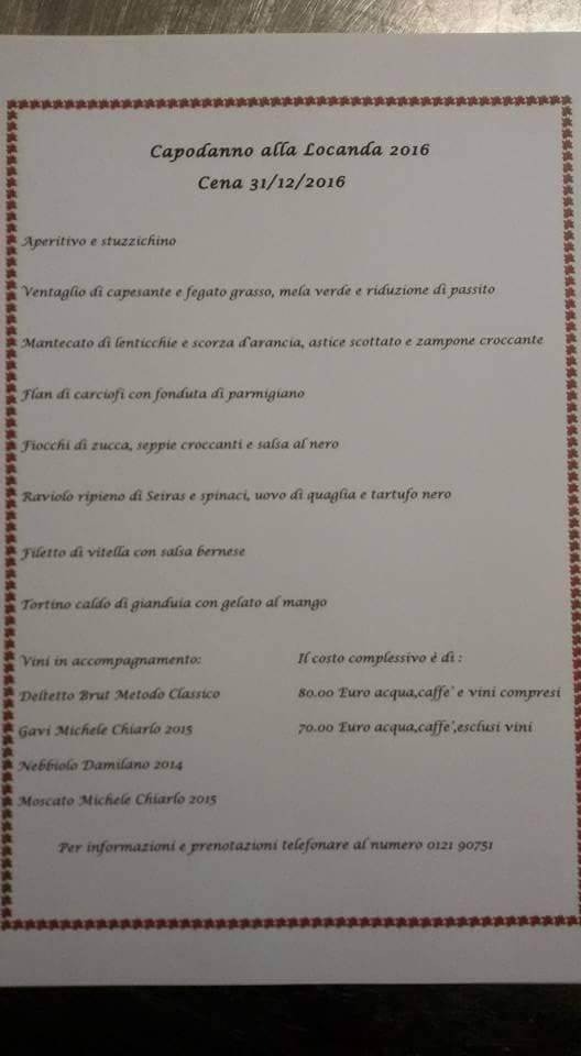 Menu da Locanda dell'Antica Lucerna ristorante, Luserna