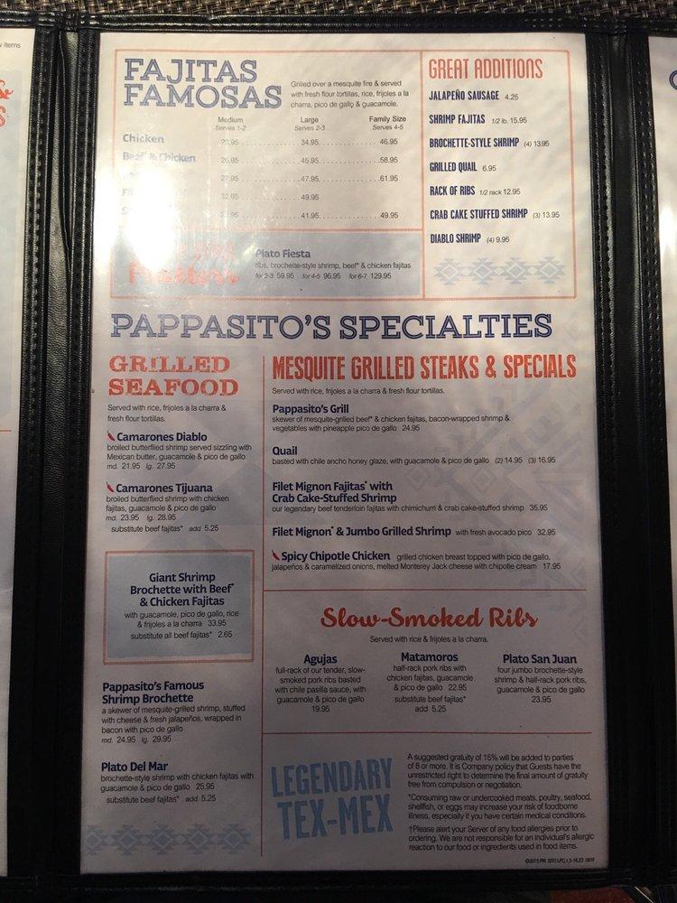 Menu at Pappadeaux Seafood Kitchen restaurant, Conroe, I-45