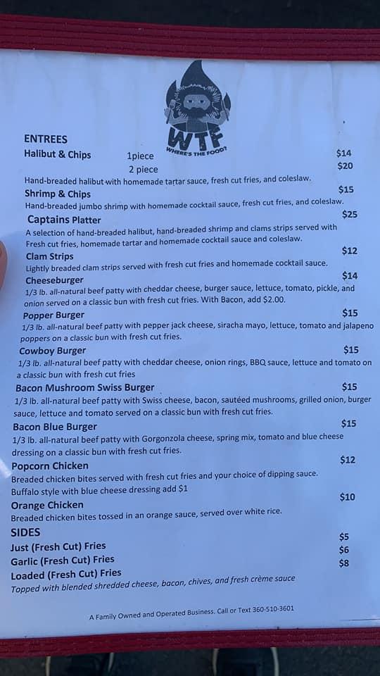 Menu at Thirsty Badger pub & bar, Lynden