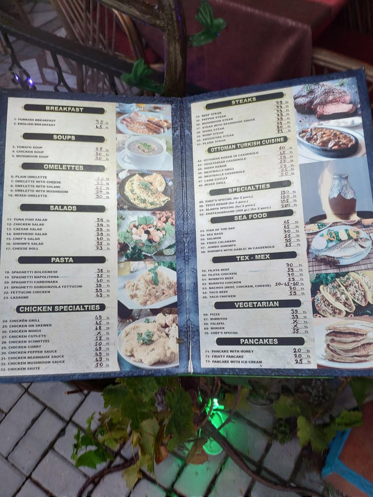 Menu at Seven'th Heaven, Alanya