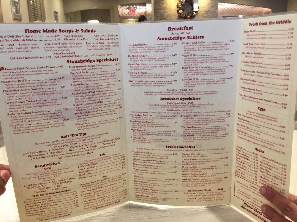 Menu at Stonebridge Cafe, Brockton, Belmont St
