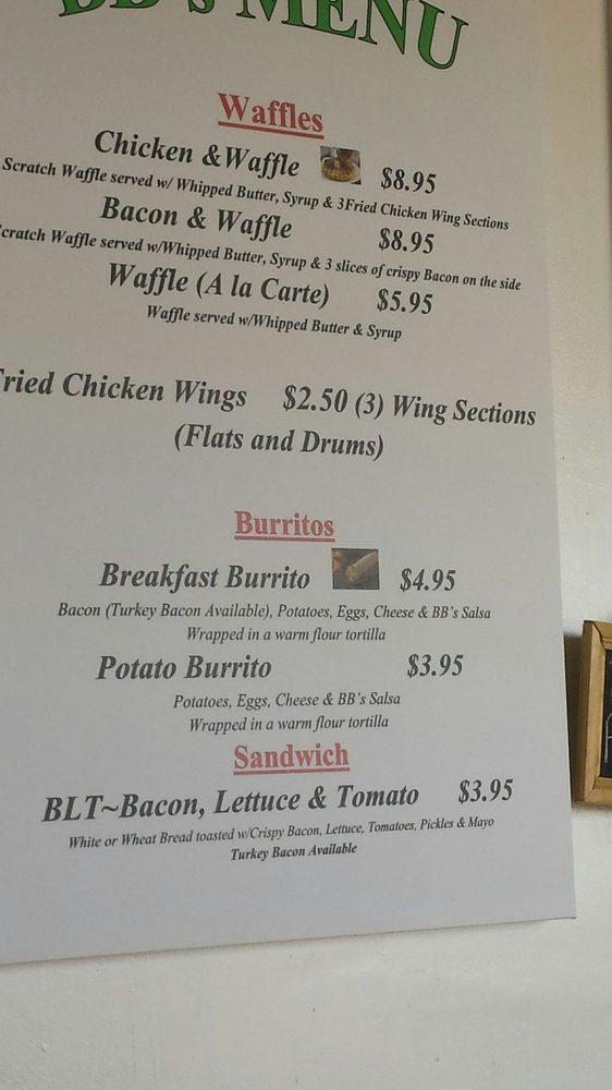Menu at BB's Cafe, Covina