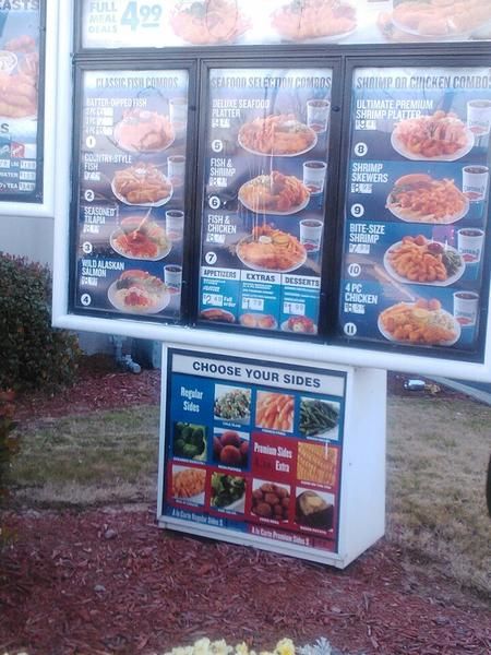 Menu at Captain D's fast food, Macon, Pio Nono Ave