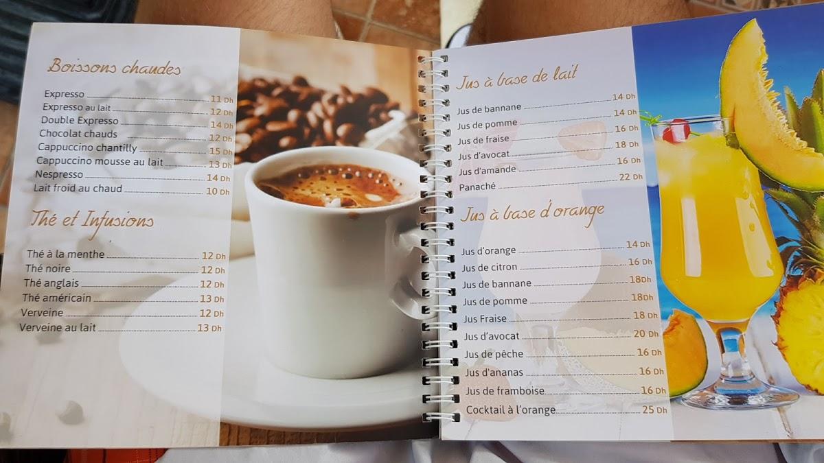 Menu au Club El Classico نادي الكلاسيكو, Meknes