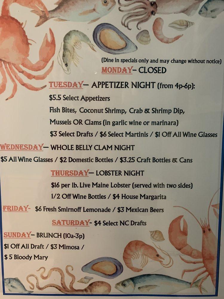 Menu at Fish Bites Seafood Restaurant, Wilmington