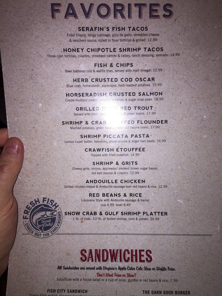 Menu at Fish City Grill restaurant, Edmond, 1389 E 15th St #104