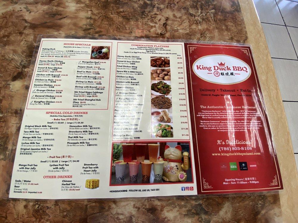 Menu at King Duck Chinese BBQ, Miami