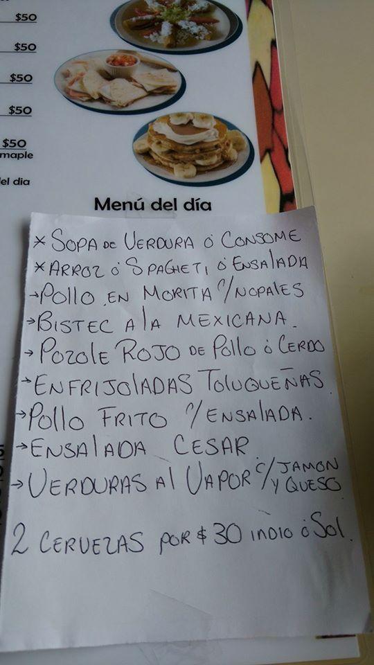 Carta del restaurante O Que O Como, Tlalnepantla