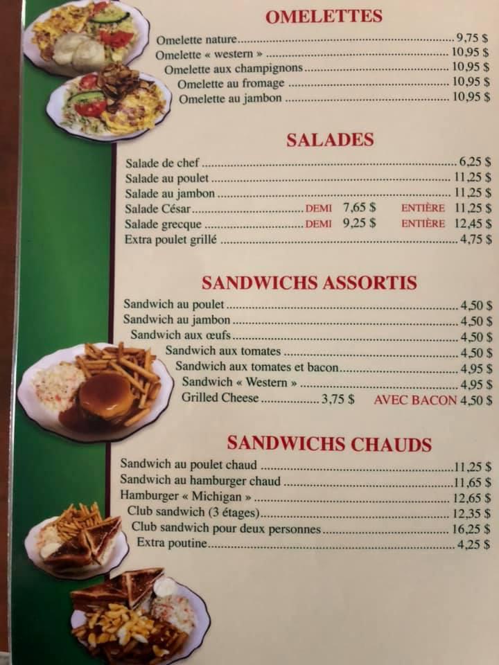 Menu au Restaurant Chez Mike Enr, Warwick