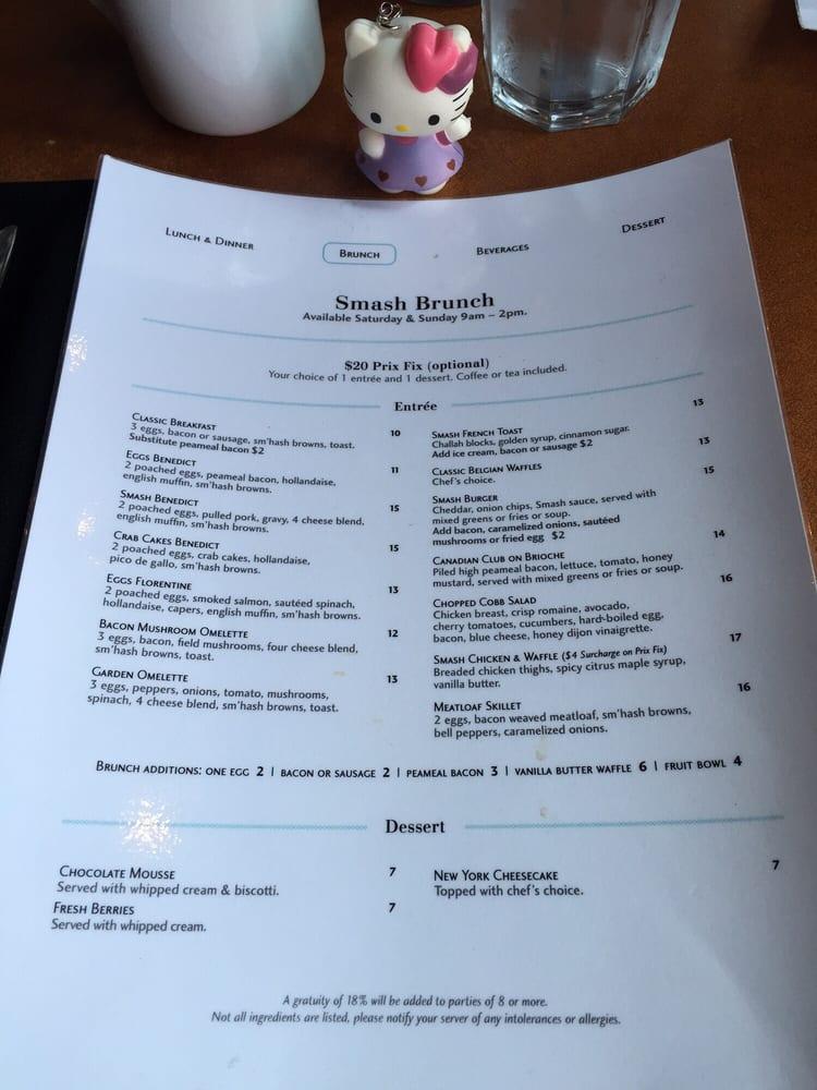 Menu at Smash Kitchen and Bar, Markham