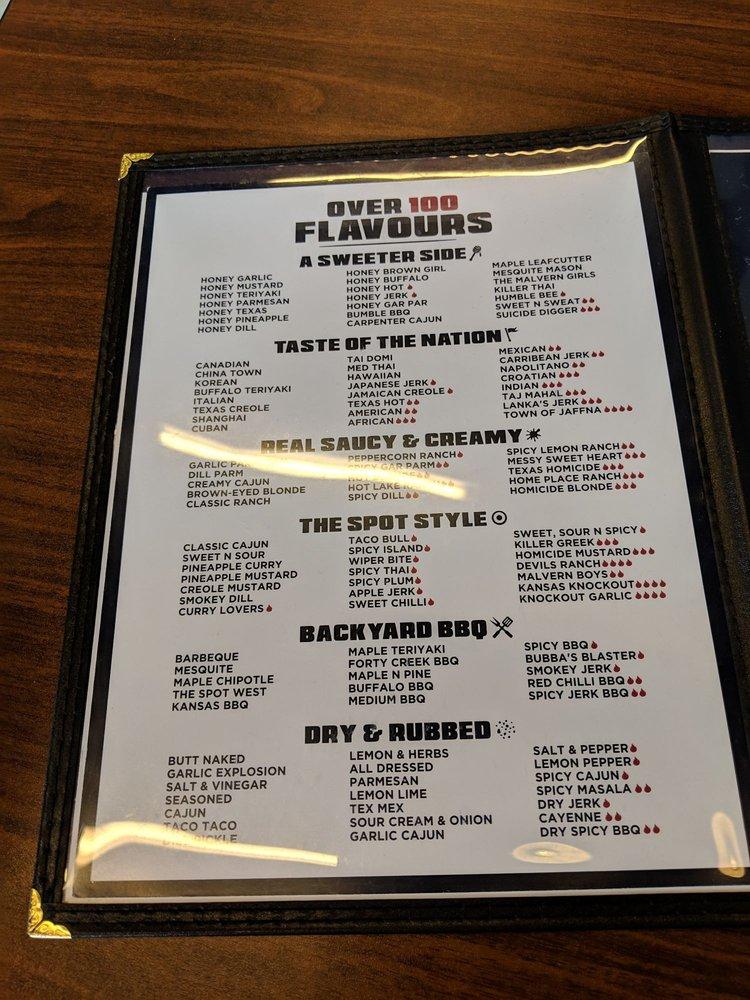 Menu at The Wing Spot - Ajax fast food, Ajax