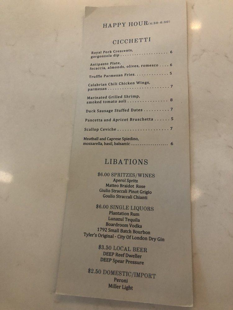 Menu at IL Lusso steakhouse, Tallahassee