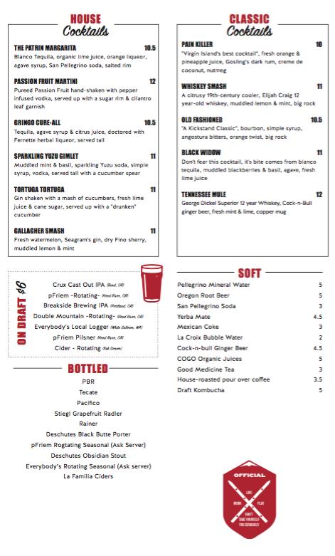 Menu at KickStand Coffee & Kitchen pub & bar, Hood River