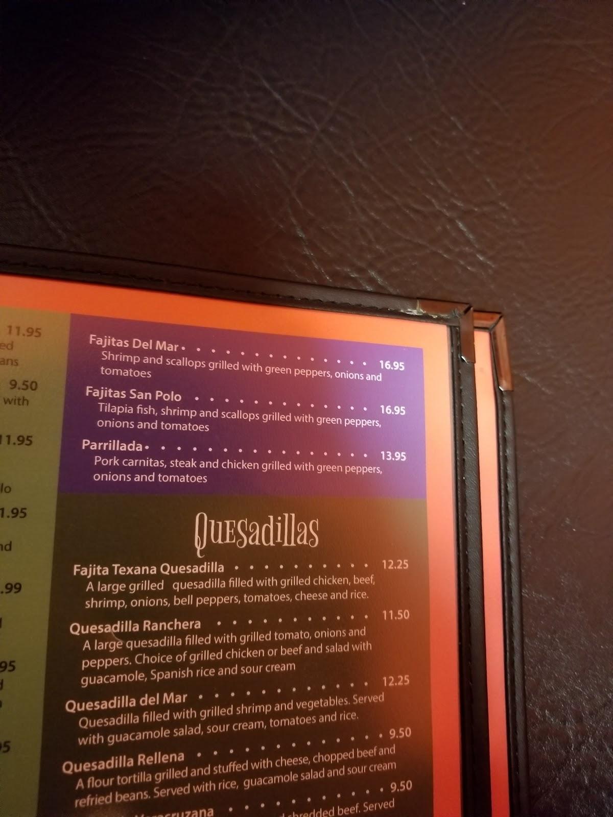 Menu at Mi Jalisco Mexican Restaurant, Ruther Glen, Rogers Clark Blvd