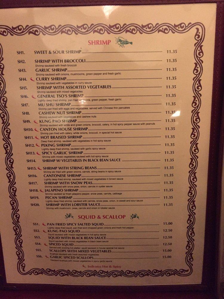 Carta de Canton House Chinese Restaurant, Canton