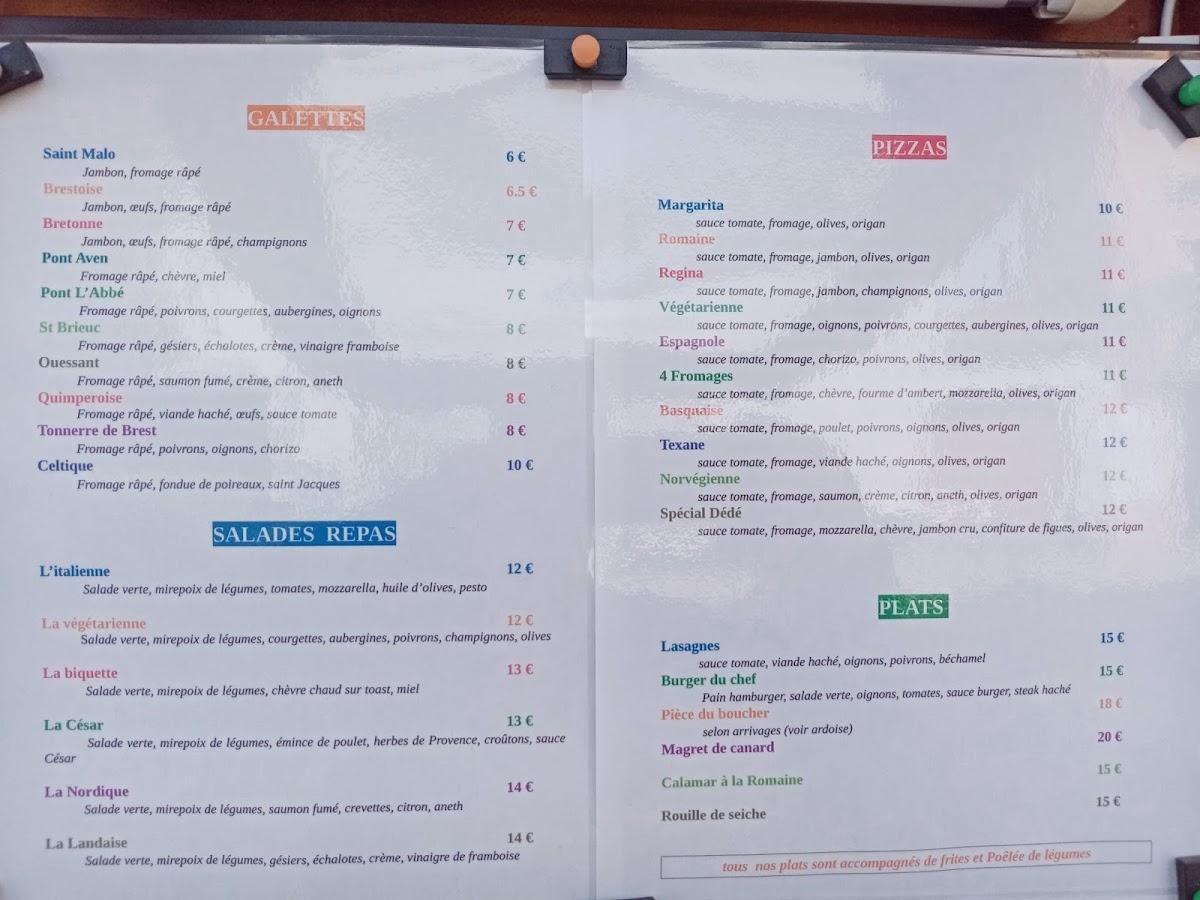 Menu at Chez Dede Restaurant-Grill-Pizzeria, Balaruc-les-Bains