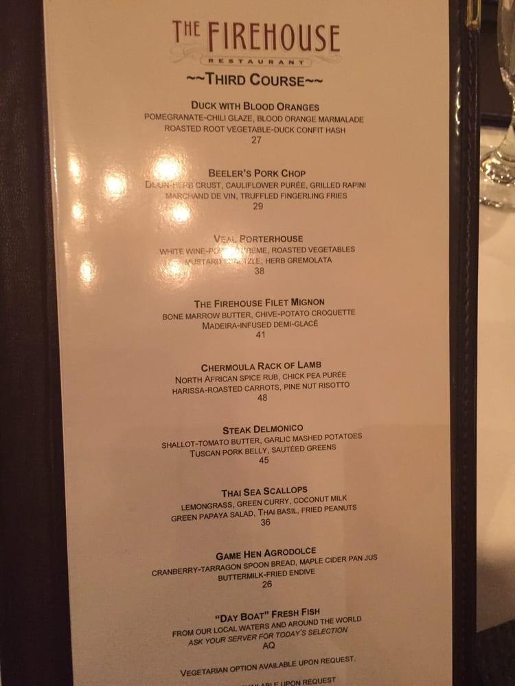 Menu at The Firehouse Restaurant, Sacramento