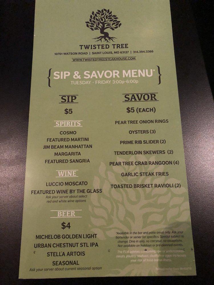 Twisted Tree Steakhouse Menu Prices at Glen Williams blog